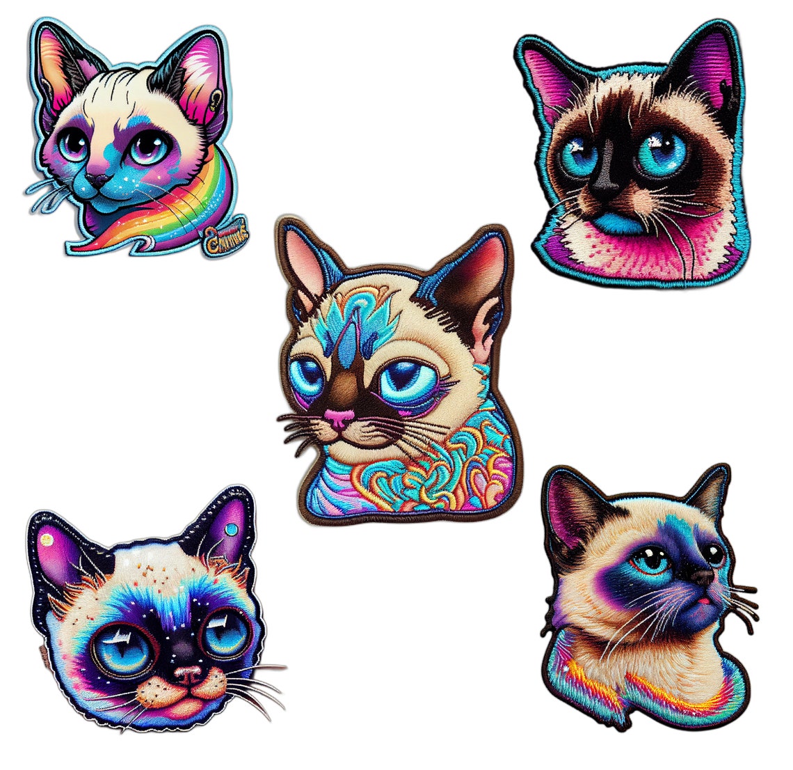 Siamese Cat Patch Style PNG Clipart : 5 Siamese Cat PNG Images Printable Cat Art Design Feline ...
