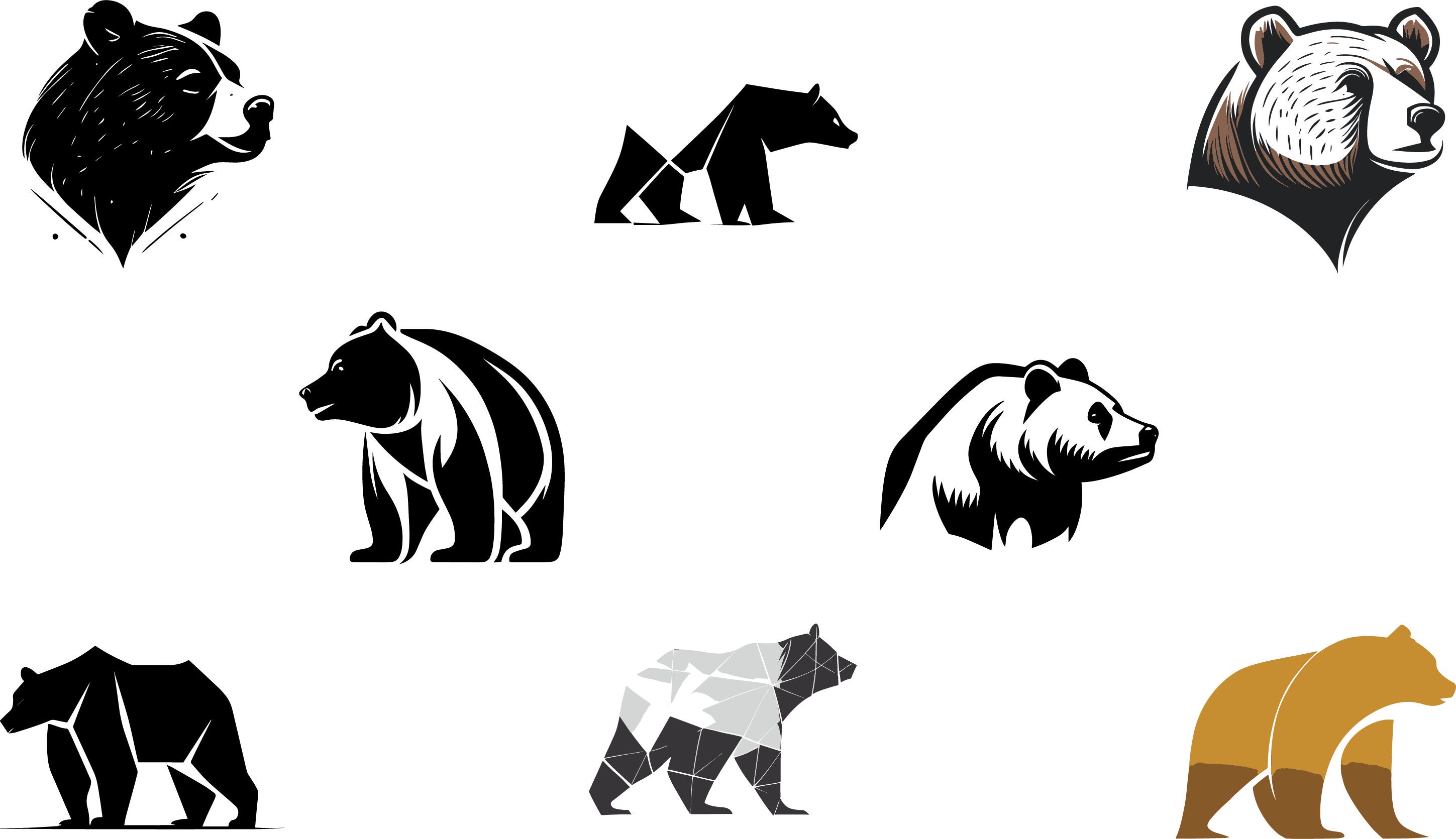 Big Bears: 50 Bear Icon Logos in SVG Format for Your Design Needs ...