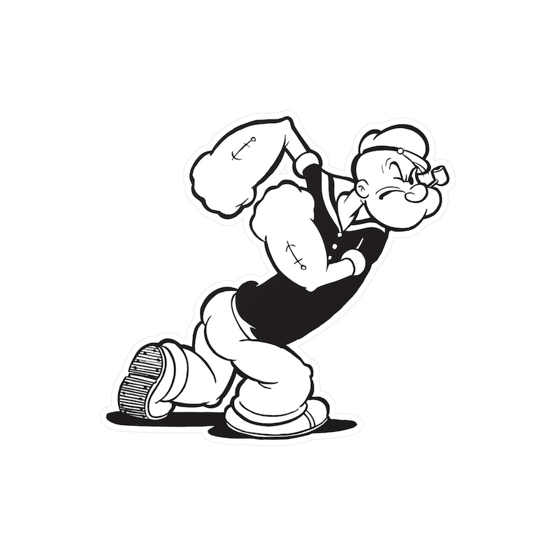 Popeye Sticker | Kiss-cut Vinyl Decal Classic Cartoon Sticker - Etsy