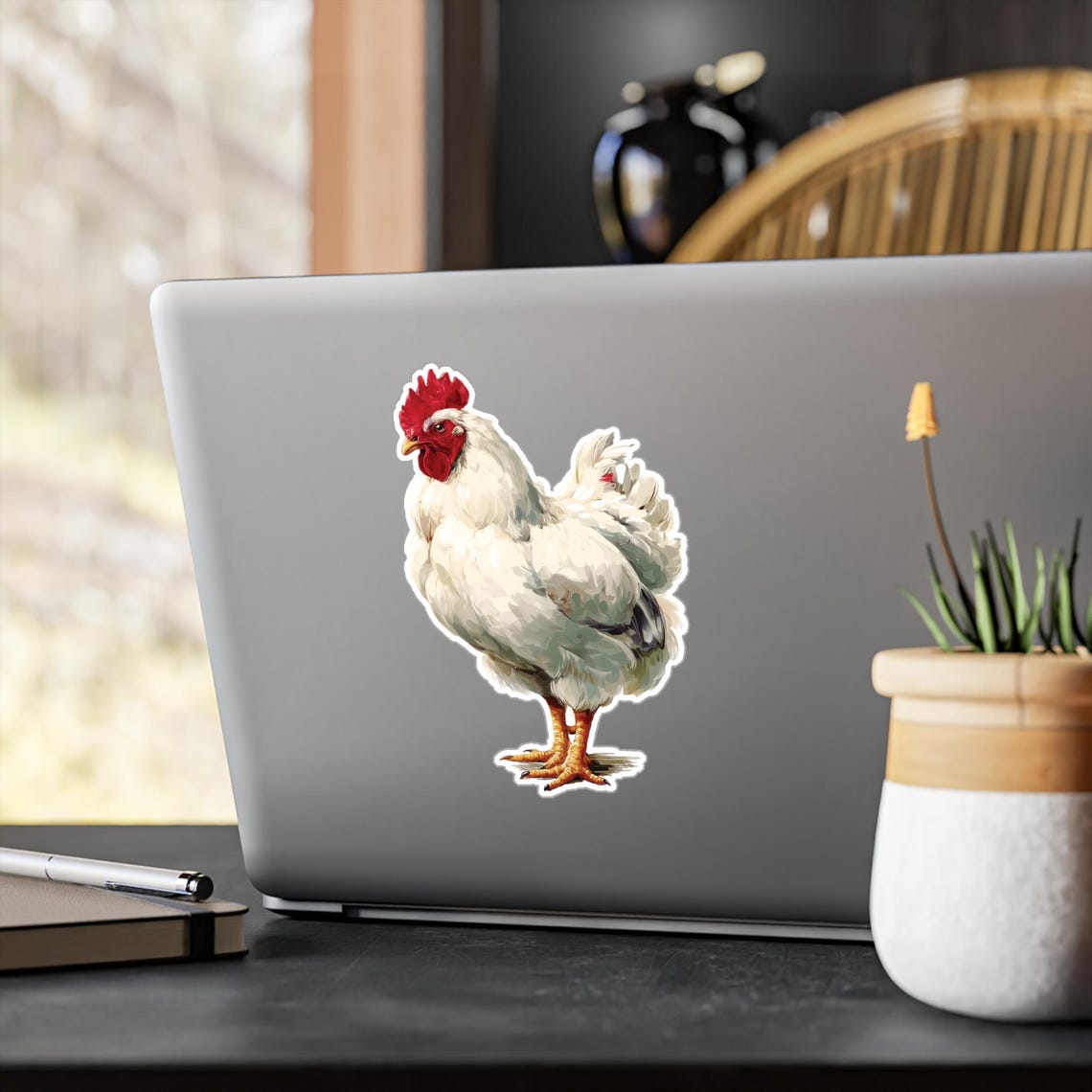 Hen Chicken Vinyl Decal: Farmhouse Decor, Laptop Sticker - Etsy