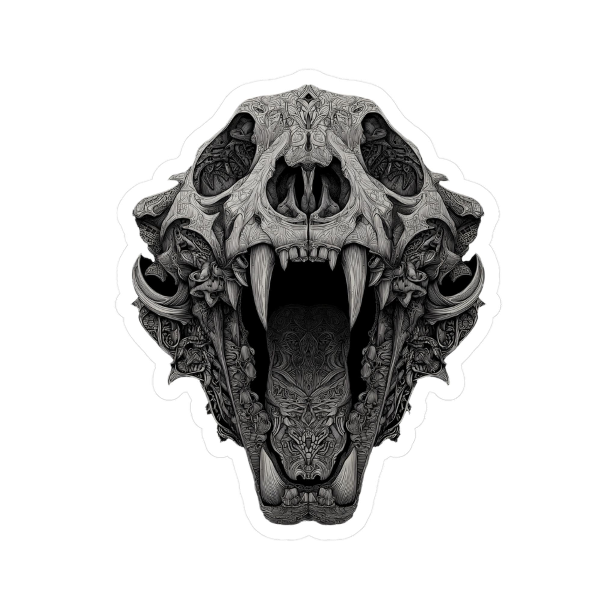 Saber-tooth Tiger Vinyl Decal: Water Resistant Big Cat Sticker - Etsy