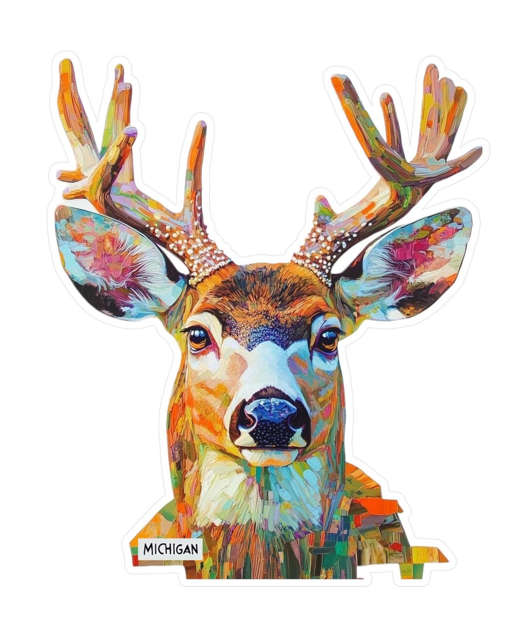 MICHIGAN White-tail Deer Vinyl Decal Deer Sticker Michigan Sticker ...