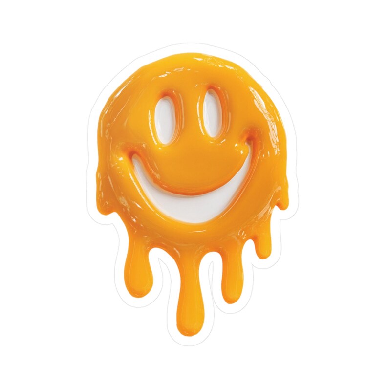 Melting Smiley Face Vinyl Decal: Waterproof Laptop, Car, Skateboard ...