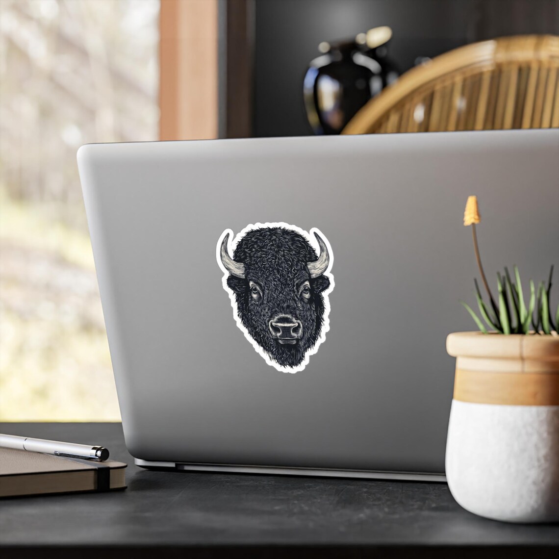 Bison Vinyl Decal: Wildlife Laptop Sticker - Water & UV Resistant - Etsy