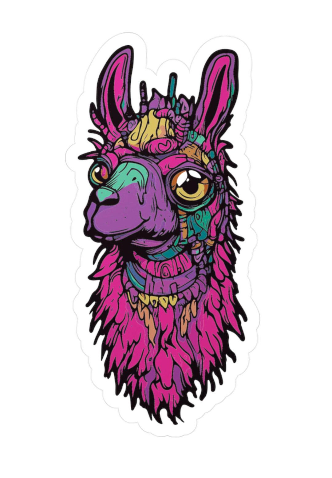 Funky Llama Vinyl Decal: Laptop, Water Bottle Sticker - Etsy