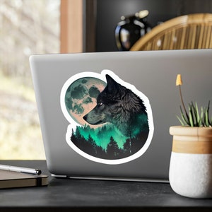 Howl at the Moon With Our Full Moon Wolf Vinyl Sticker - Bring the Wild ...