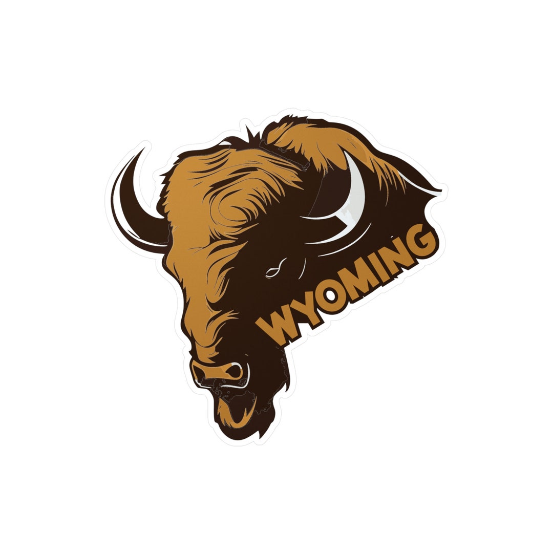 Buffalo Kiss Cut Vinyl Wyoming Sticker - Add a Touch of the Wild West ...