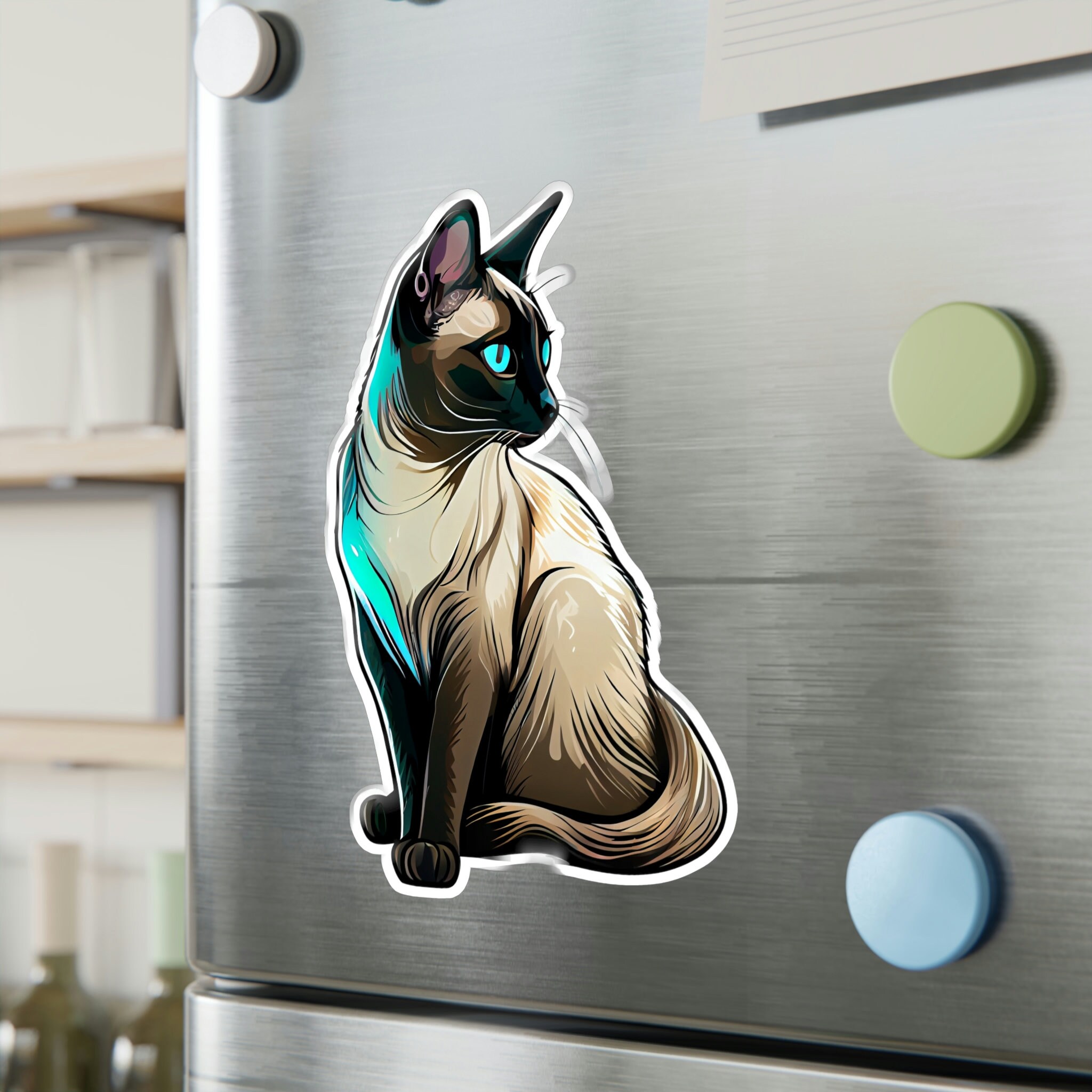 Sleek Siamese Cat Sticker : Adorable and Unique Feline Decal for Cat ...