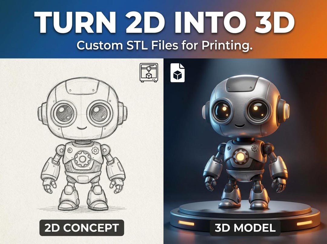 Convert 2D Image to 3D STL File | Custom 3D Modeling Service for 3D ...