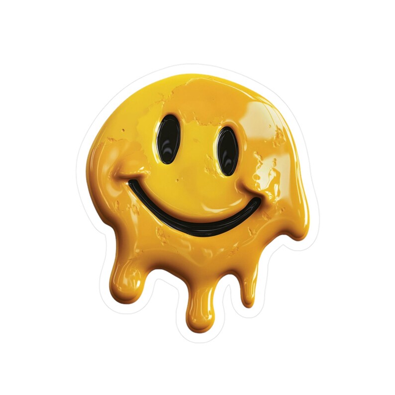 Melting Smiley Face Vinyl Sticker: Waterproof Laptop/car Decal - Etsy UK