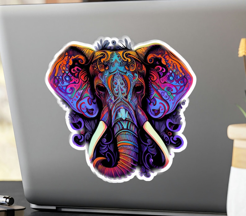Vibrant Elephant Vinyl Sticker - Add Some Trunk-tastic Flair to Your ...