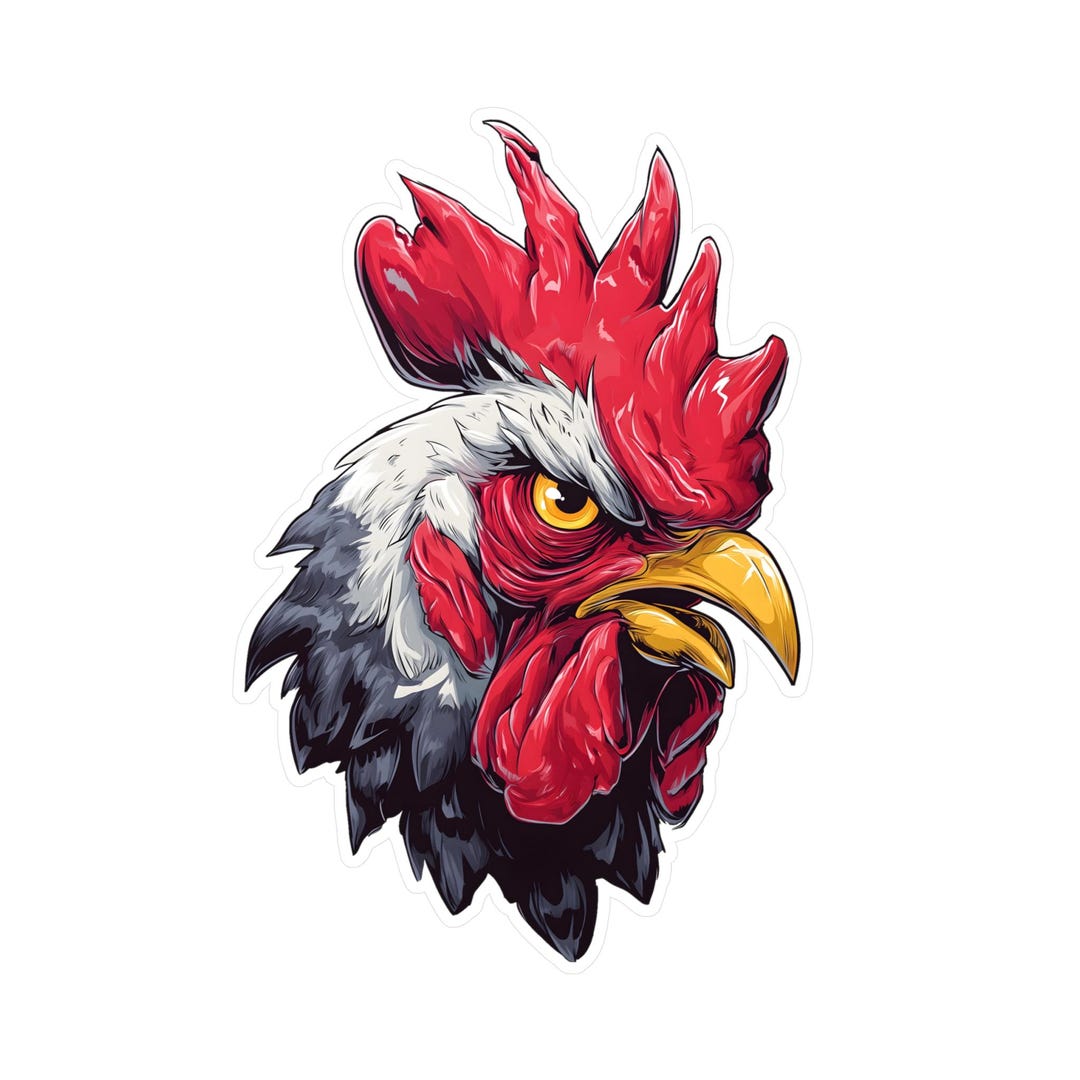 Rooster Decal Sticker - Farm Animal Vinyl Decal for Laptop, Car, Water ...