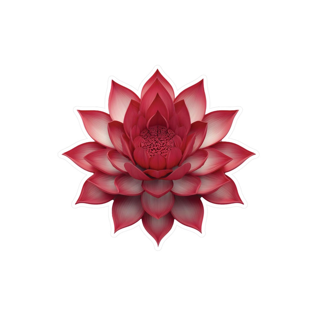Red Lotus Flower Vinyl Sticker: Water Bottle, Laptop, Car Decal - Etsy