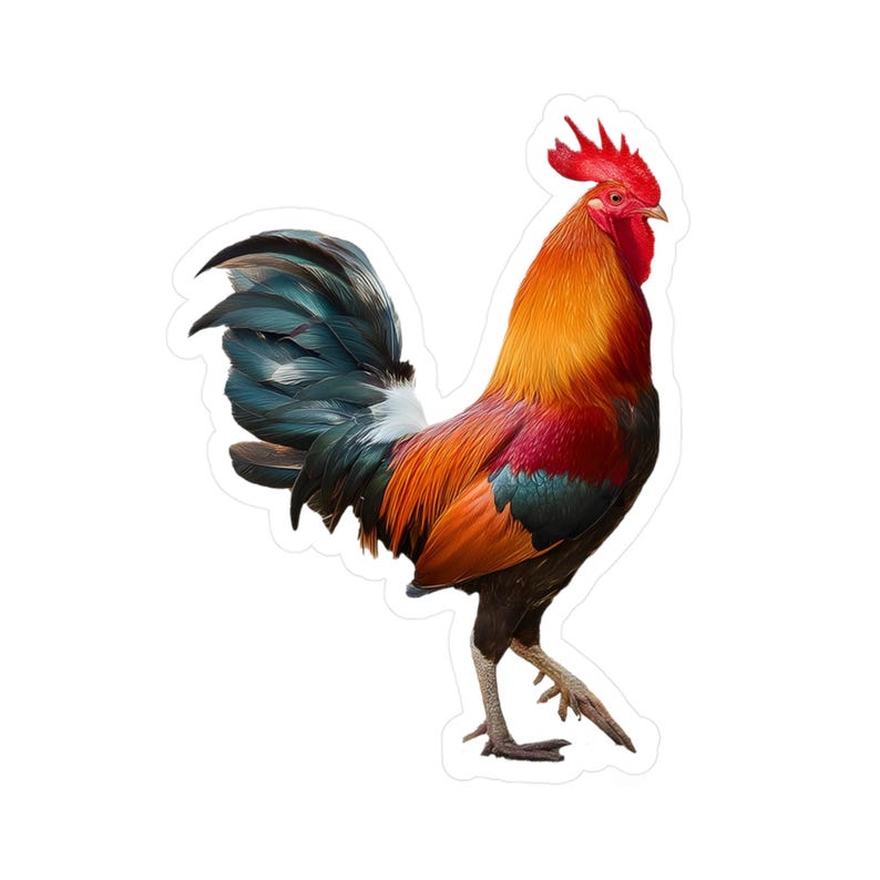 Rooster Vinyl Decal: Farmhouse Decor Sticker - Etsy