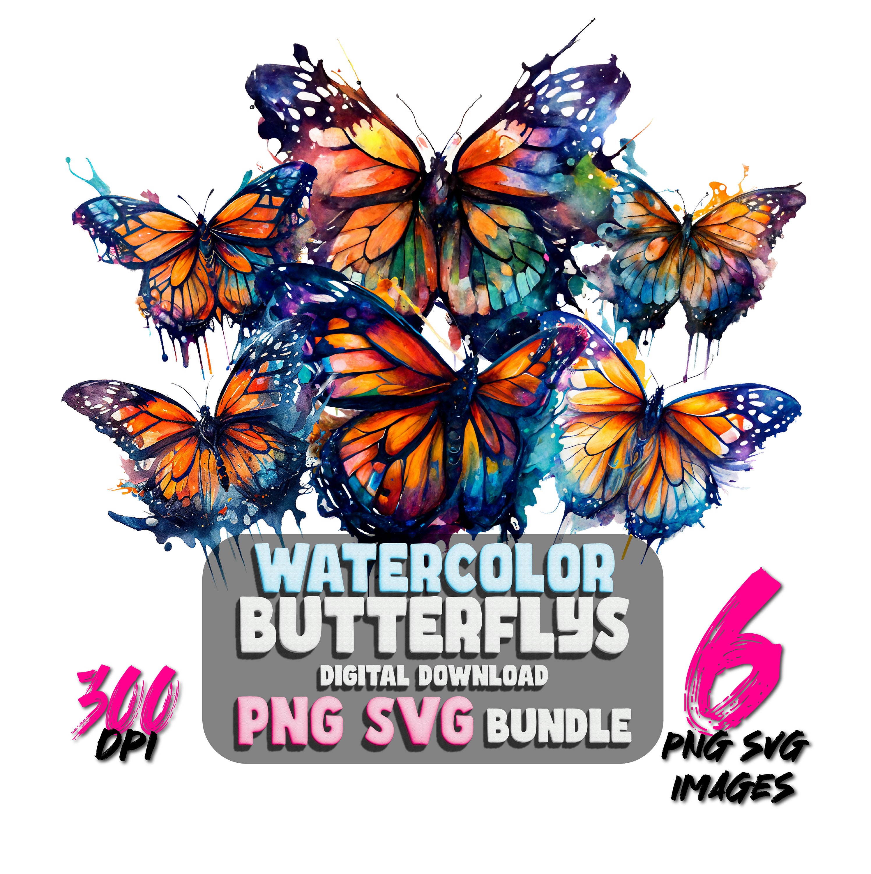 Mariposas Monarca: 6 Imágenes de Mariposa Formato SVG PNG para su ...