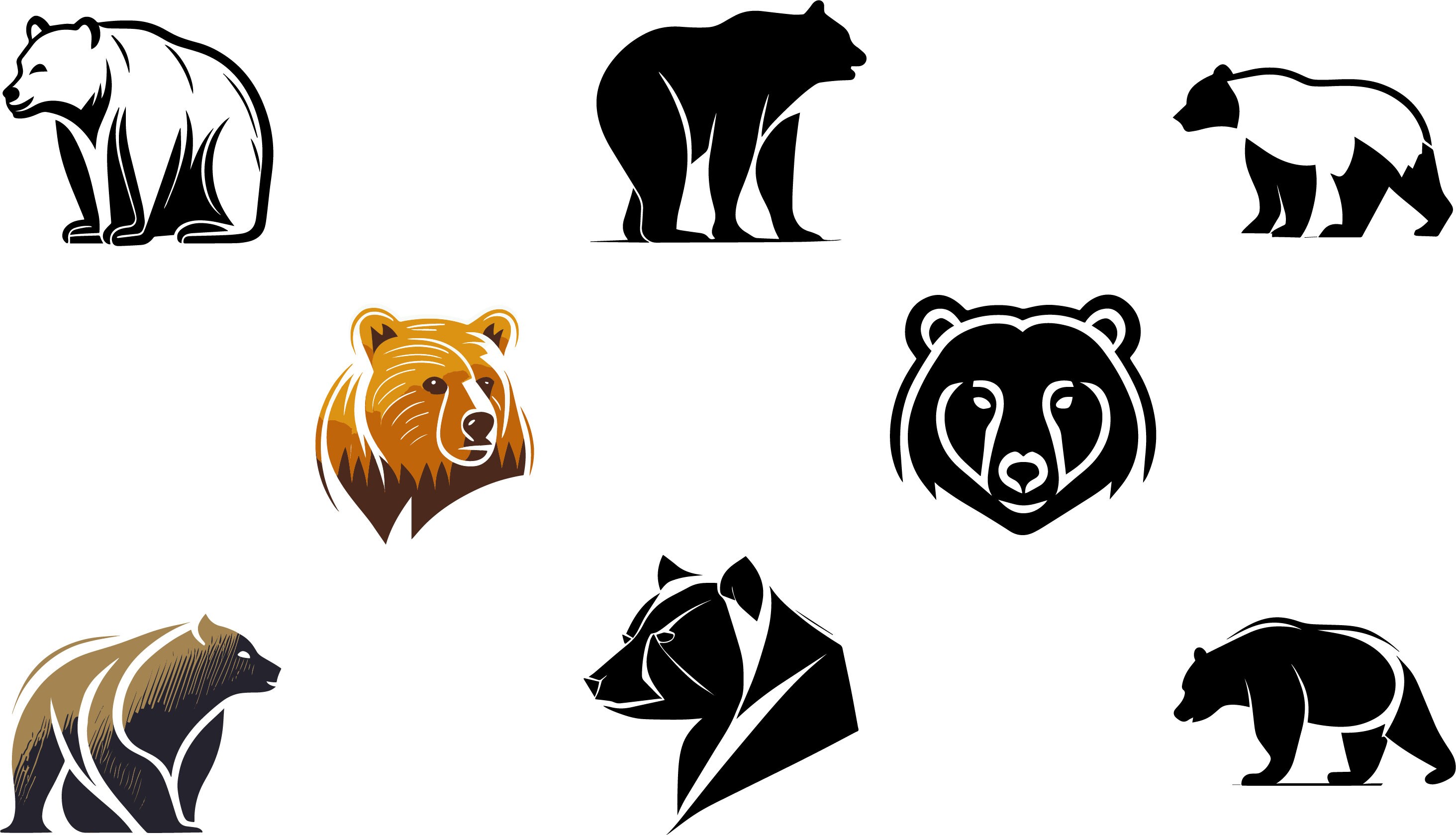 Big Bears: 50 Bear Icon Logos in SVG Format for Your Design Needs ...