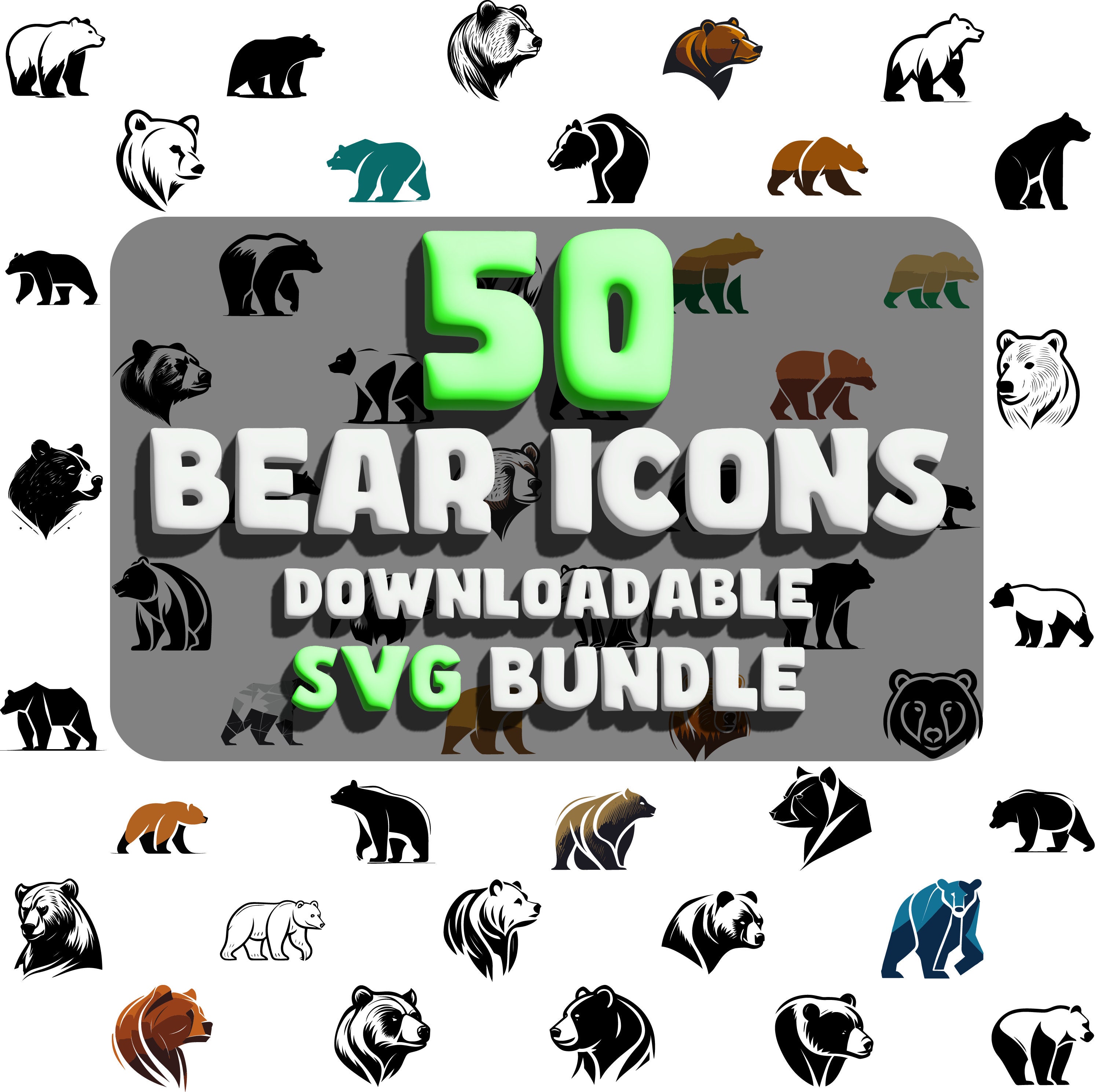 Big Bears: 50 Bear Icon Logos in SVG Format for Your Design Needs ...