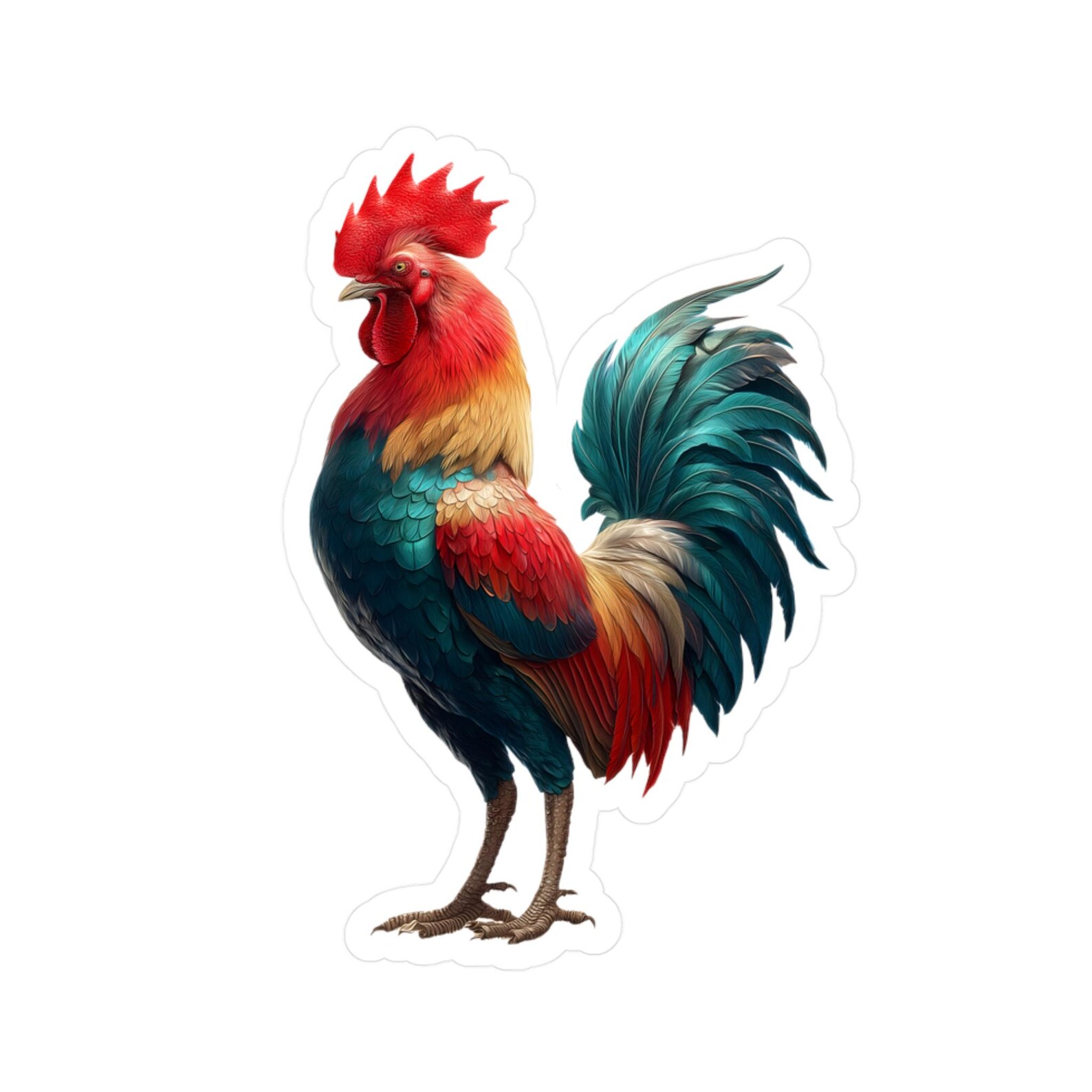 Rooster Vinyl Decal: Farmhouse Decor Sticker - Etsy