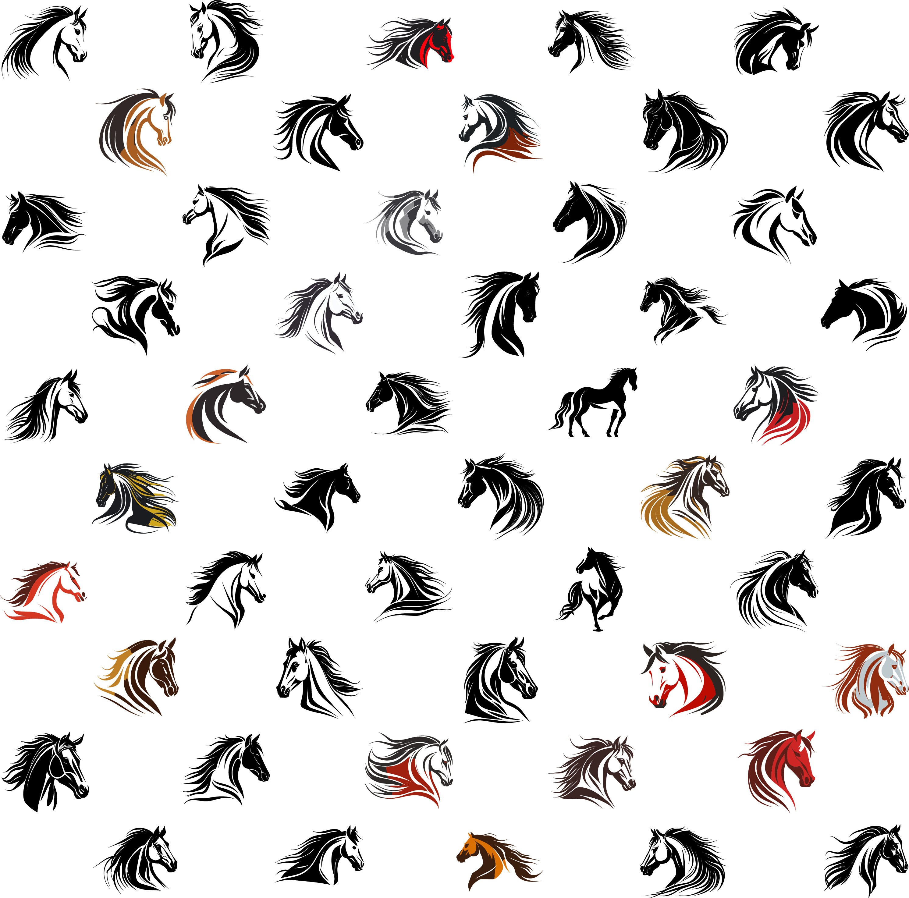 Wild HORSES: 50 Horse Icon Logos in SVG Format for Your Design Needs ...