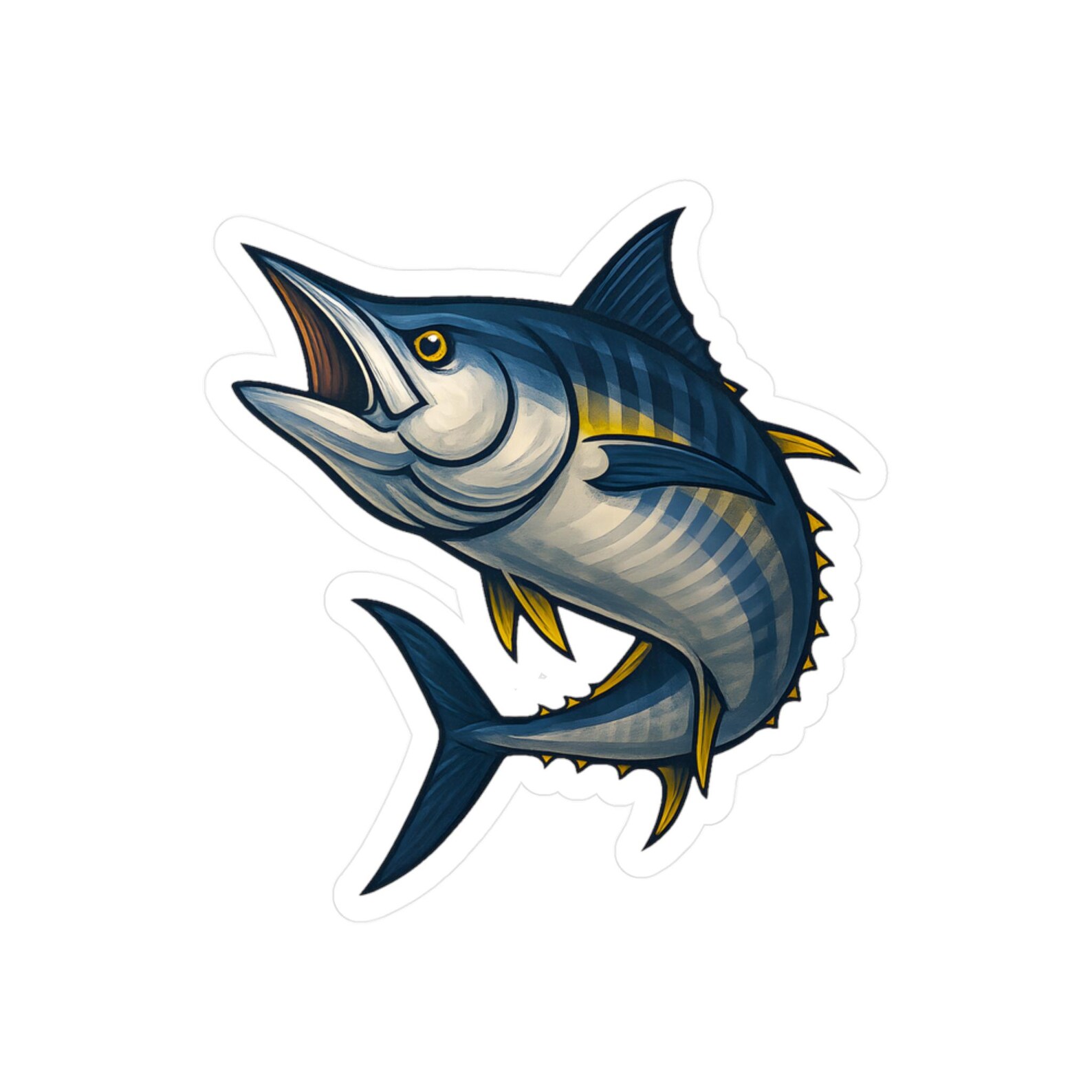 Tuna Fish Vinyl Decal: Ocean-themed Sticker for Laptop, Car, Water ...