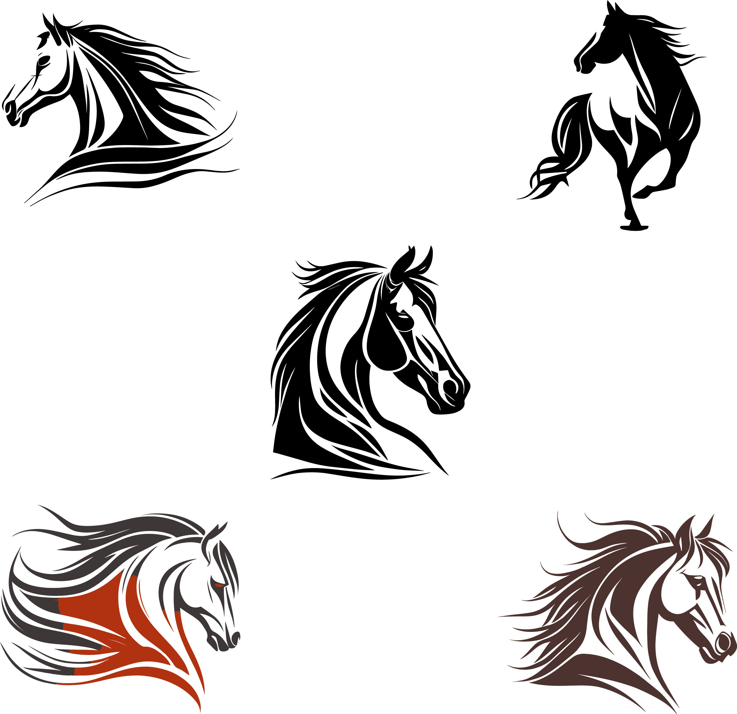 Wild HORSES: 50 Horse Icon Logos in SVG Format for Your Design - Etsy