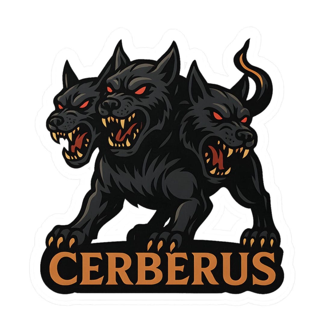 Cerberus Vinyl Decal Sticker, Mythical Creature Laptop Decal, Dog Lover ...
