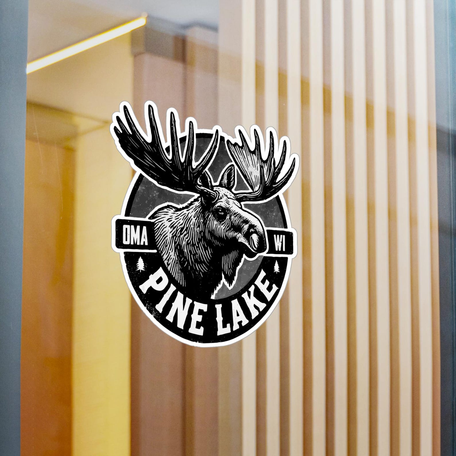 Pine Lake Moose Vinyl Sticker - Laptop, Car, Snowboard Decal - Etsy