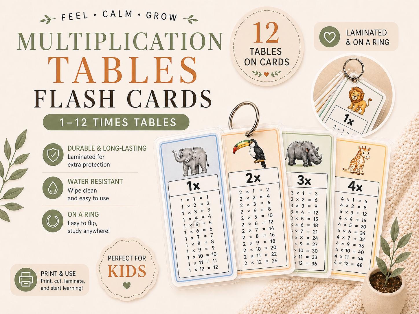 Multiplication Tables Flash Cards 1–12 | Printable Kids Math Cards ...