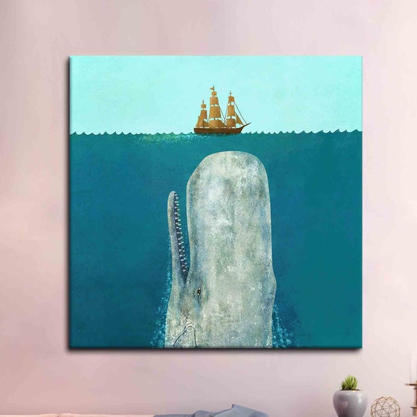 Ship and Whale Art - Etsy