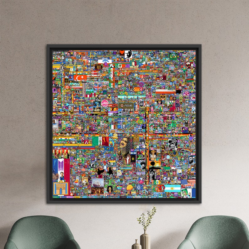 Reddit R/place Canvas Print: Modern Pixel Art Wall Decor - Etsy