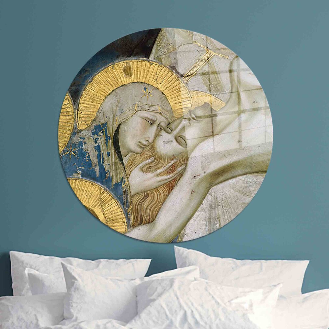 Glass,jesus Fresco,custom Glass Printing Wall Art,pietro Lorenzetti ...