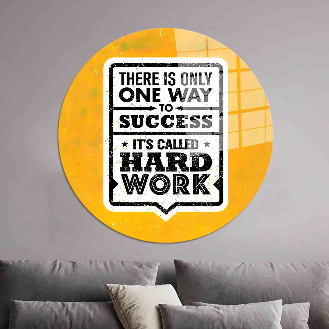 Inspirational Tempered Glass Wall Art: Hard Work Success Decor - Etsy