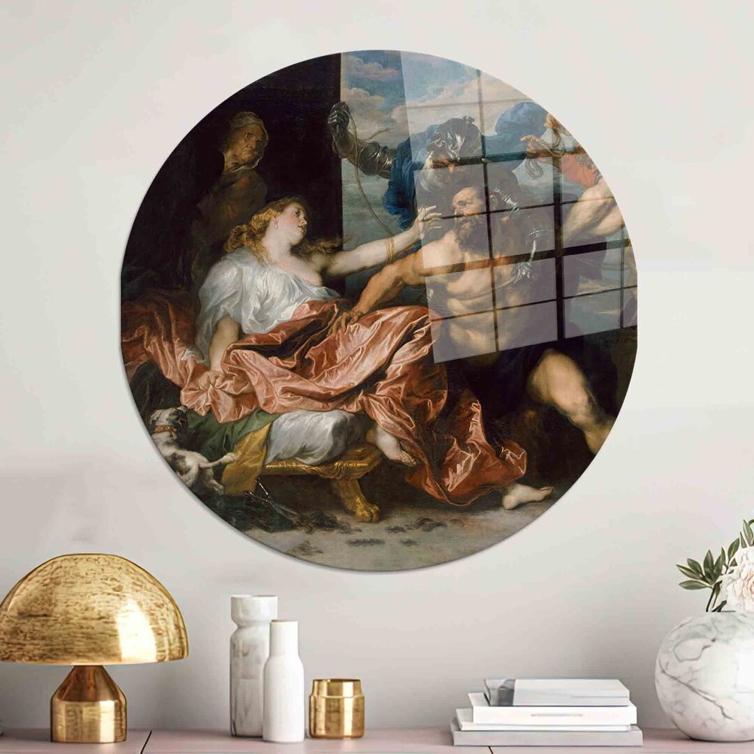 Glass Wall Art, Wall Art, Wall Decoration, Samson and Delilah, Classic ...