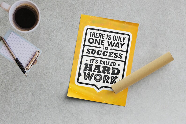 Inspirational Hard Work Canvas Art: Success Quote, Workplace Decor - Etsy