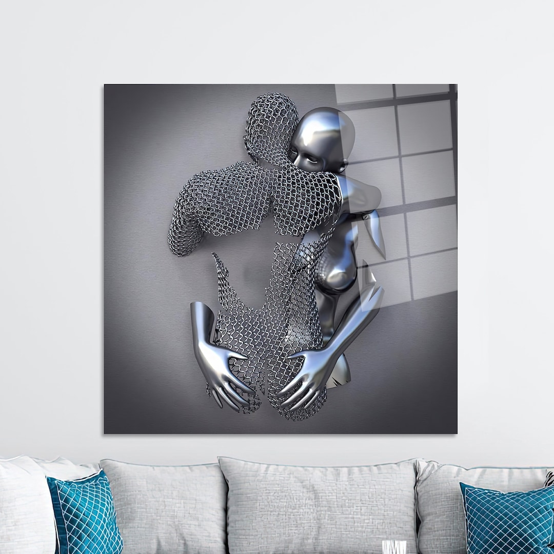 Mural Art, Wall Decoration, Wall Decor, Hugging Couple, Love Wall Art ...