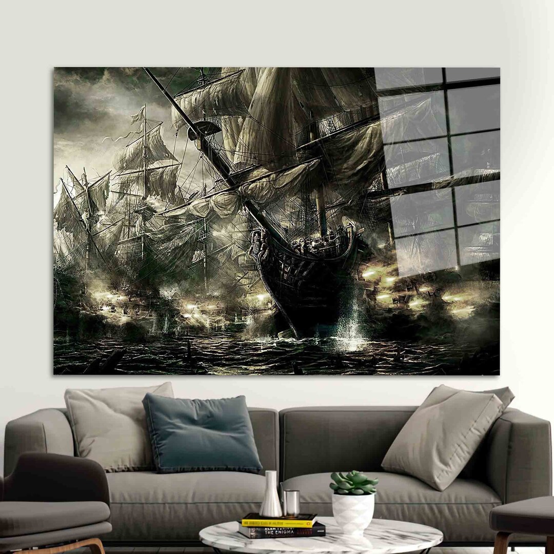 Sailing Ship Wall Decoration, Glass Wall Decor, Glass Art, Pirate Ships ...