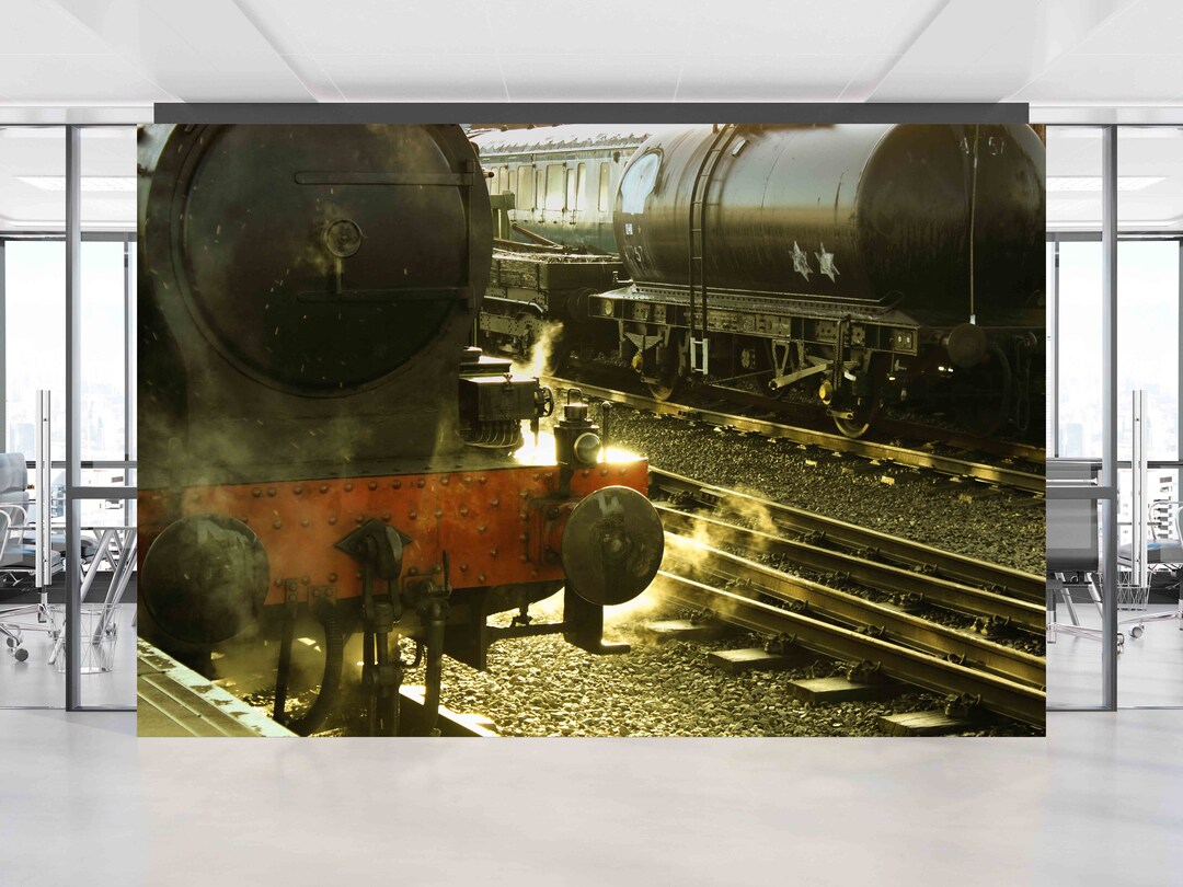 Steam Train Wall Mural: Abstract Modern Wallpaper - Etsy