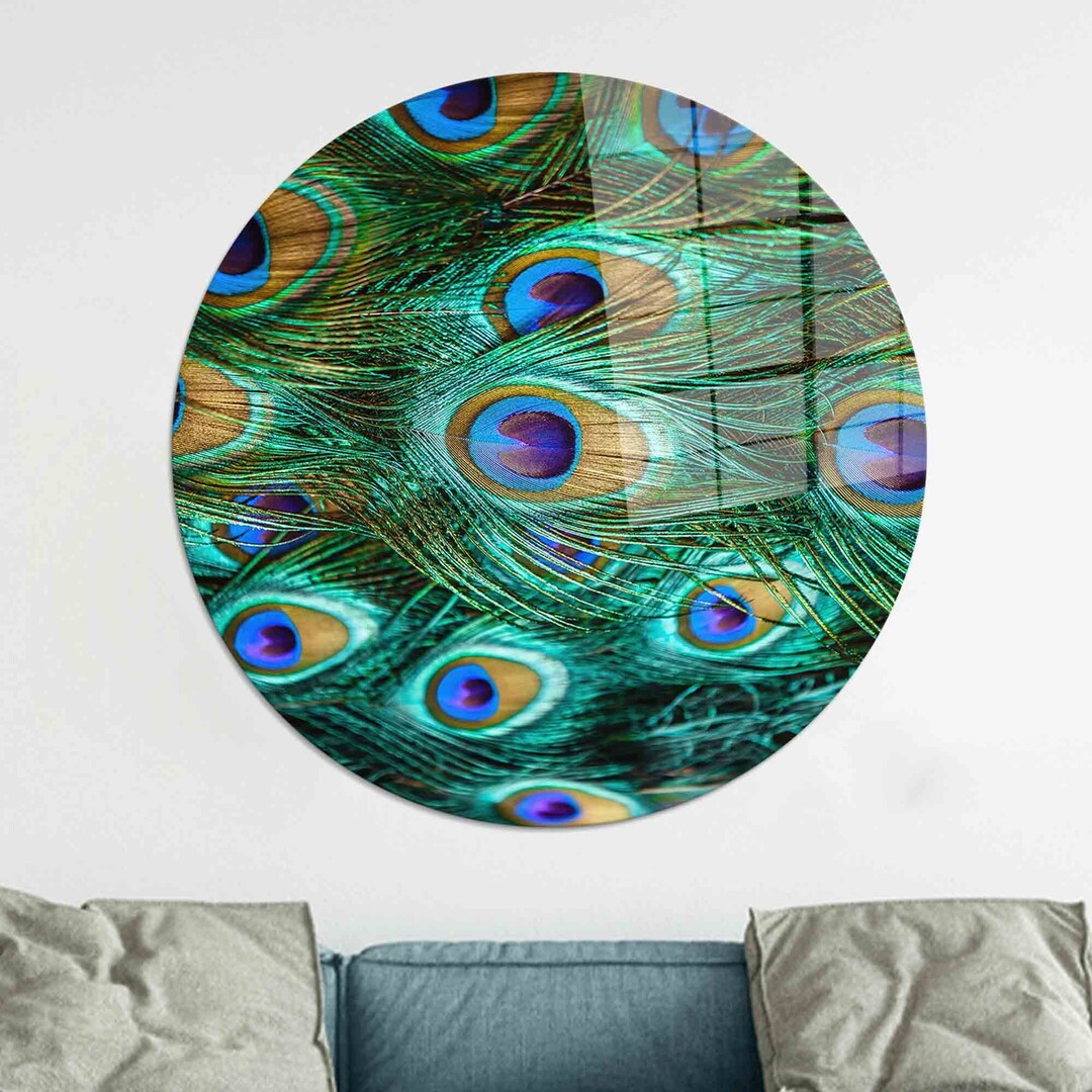 Colorful Peacock Feather Wall Decor, Colorful Feather Wall Art, Peacock ...