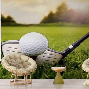 Golf Ball & Club Wall Mural - Modern Wallpaper - Etsy