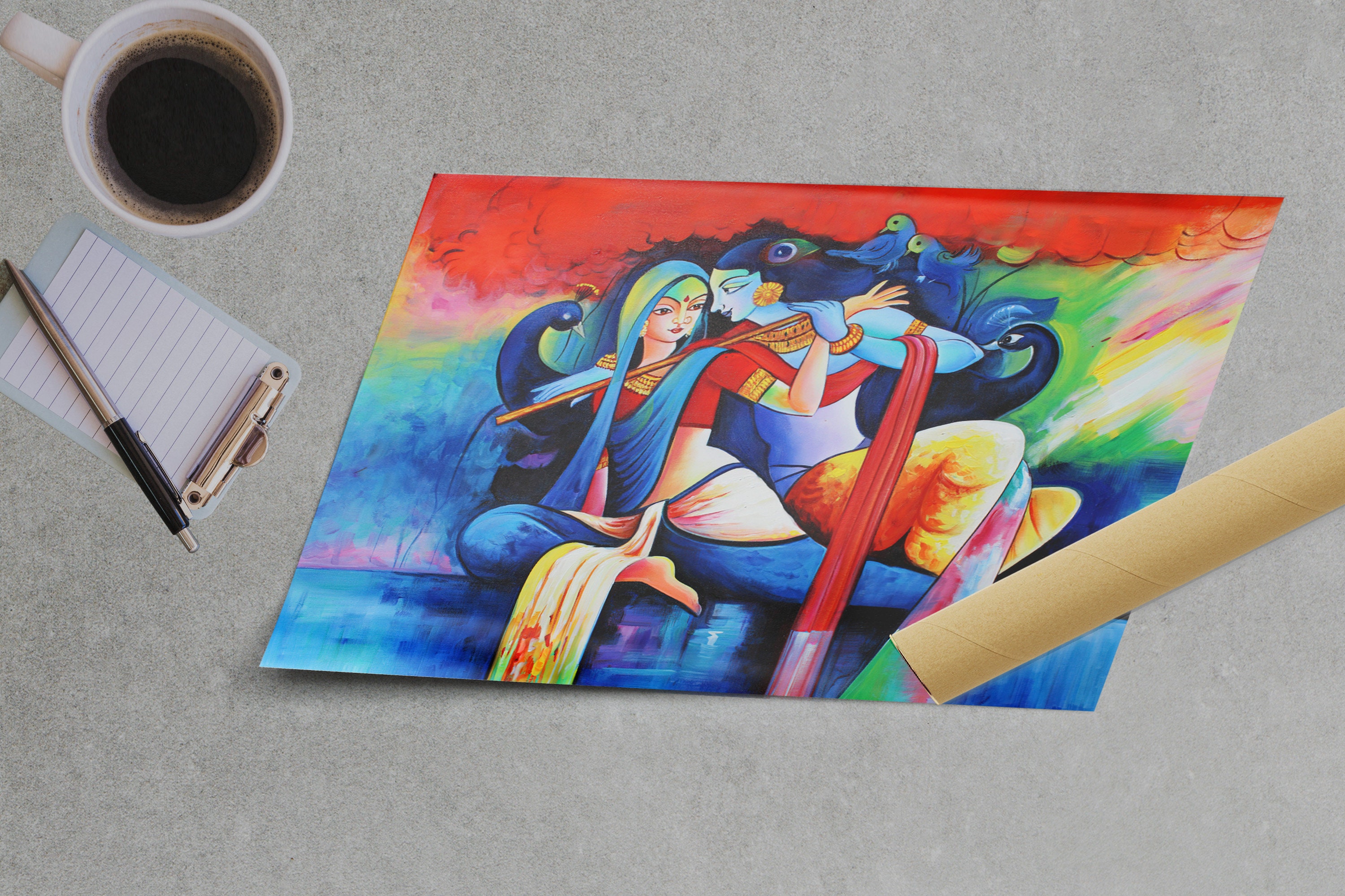 Radha Krishna 3D Canvas Art: Hindu Gift, Wall Decor - Etsy