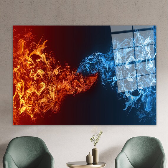 Water Fire Glass Artwork