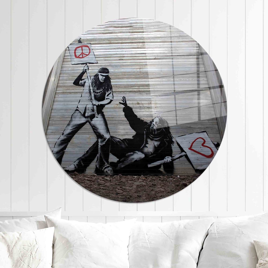 Glass, Wall Decoration, Glass Printing, Peace Vs. Love, Street Glass ...