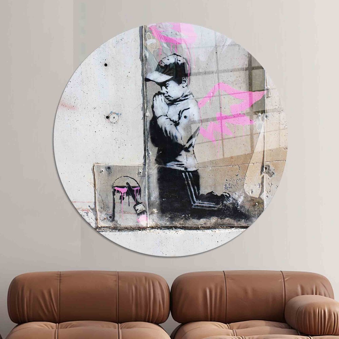 Banksy Graffiti Glass Printing,glass Printing,tempered Glass,glass Art ...