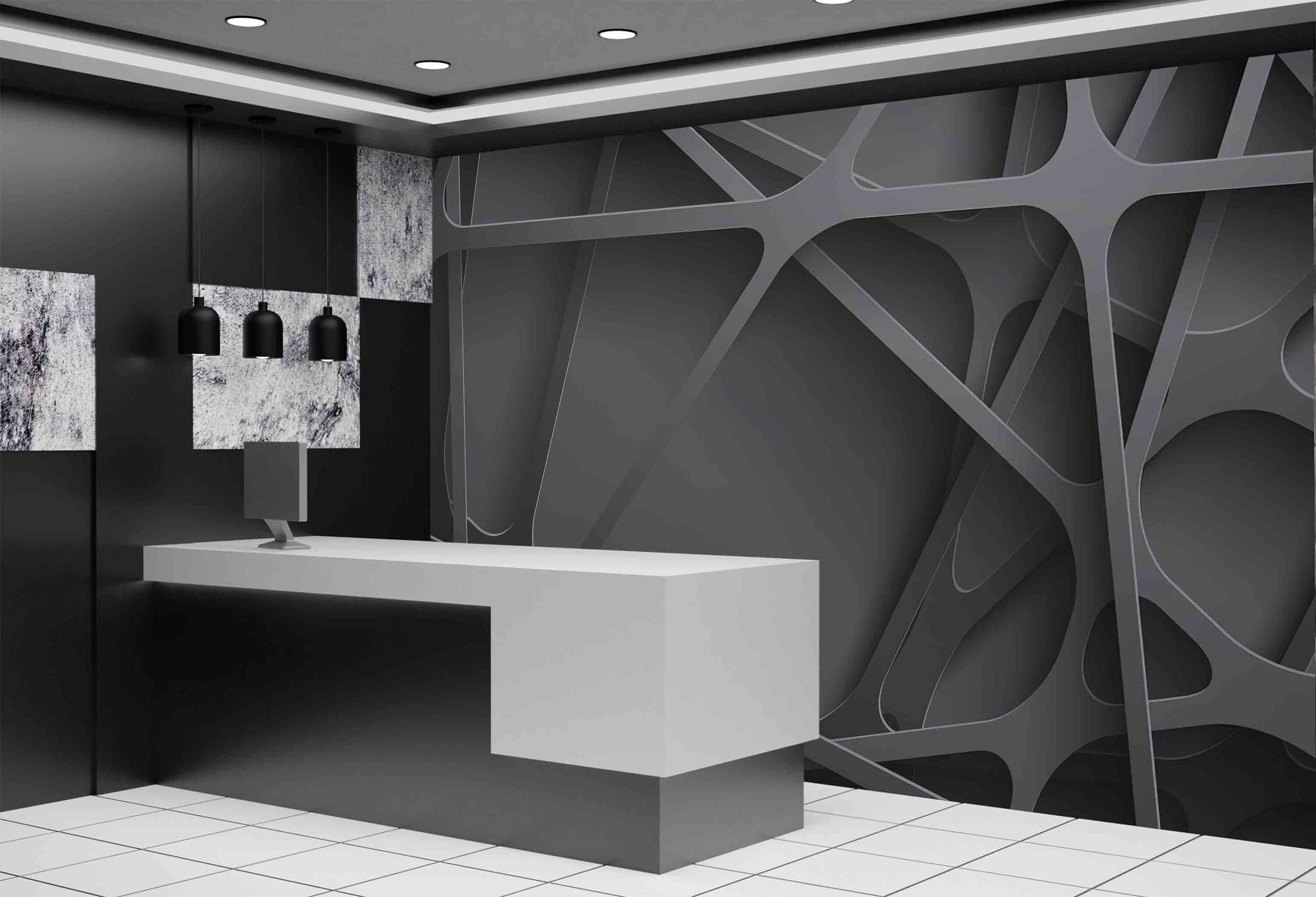 Abstract Black Metallic Effect Wallpaper: Custom Wall Print - Etsy