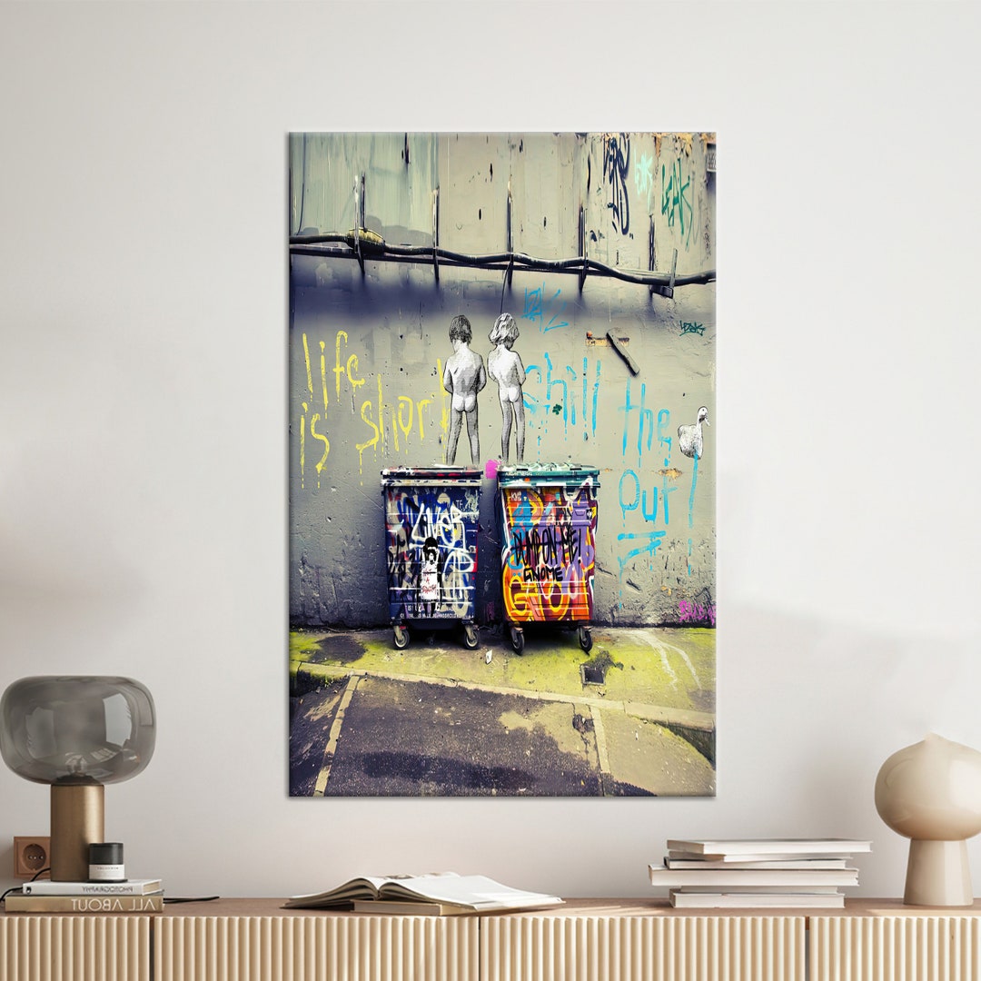 Canvas, 3D Wall Art, Wall Art Canvas, Chill the Out Artwork, Banksy ...