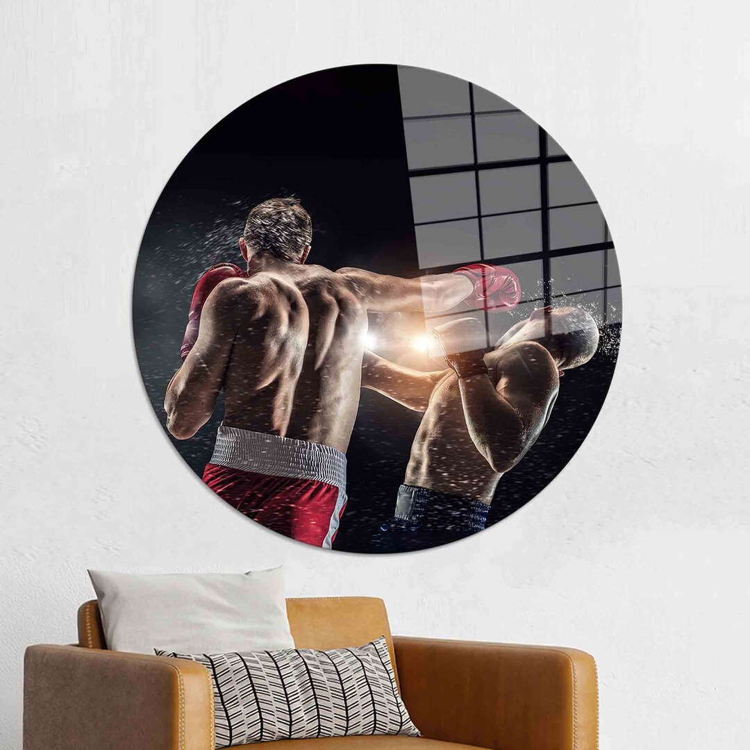 Boxing Tempered Glass Wall Art: Gym Sport Decor - Etsy