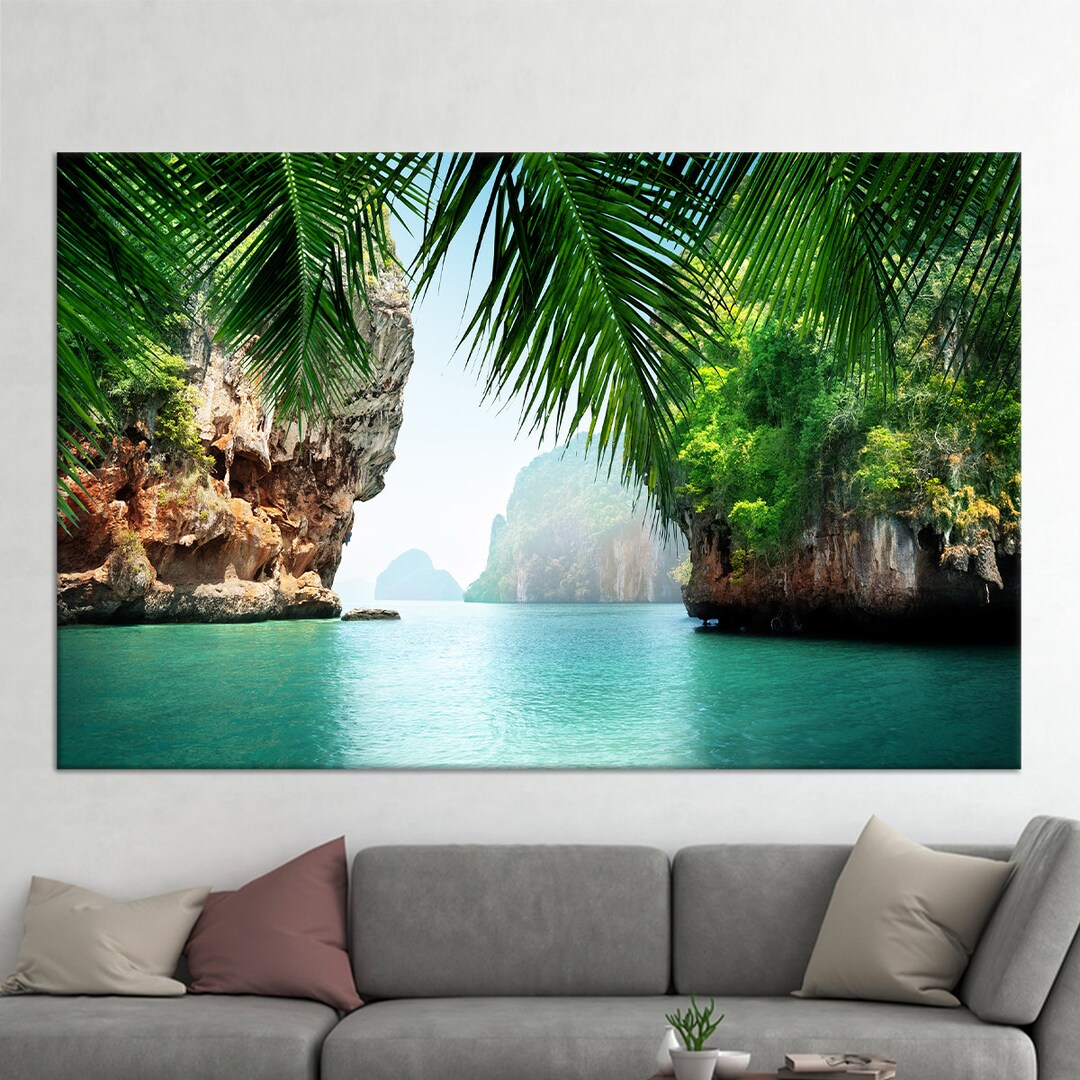 Tropical Sea View Canvas Art: 3D Landscape Wall Decor - Etsy
