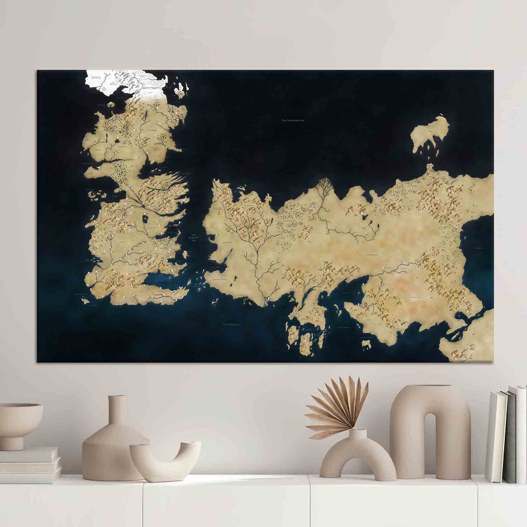 Movie Map Canvas Art: Fantasy World Map, Living Room Wall Decor - Etsy