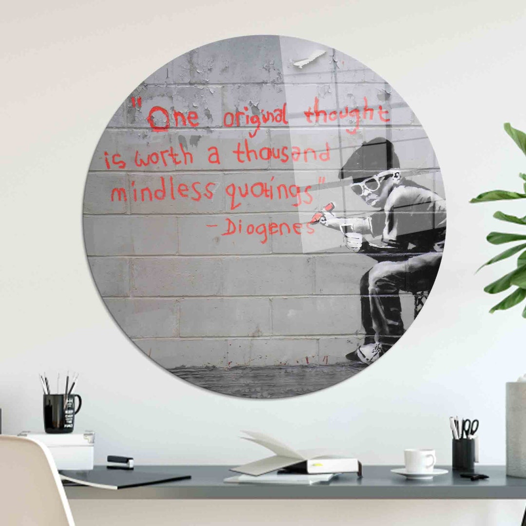 Banksy Wall Decor, Original Thought Wall Art, Graffiti Wall Decor, Wall ...