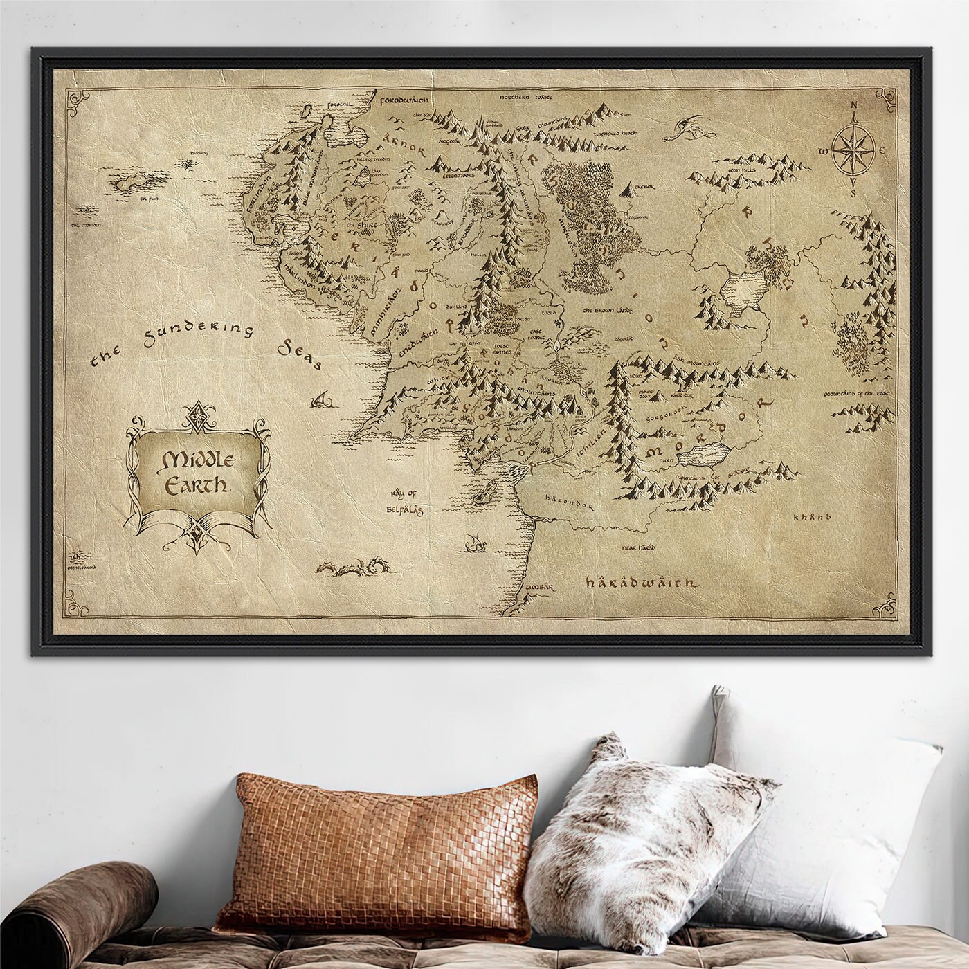 Canvas Print Antique Map Art Canvas Map Artwork Lord of the - Etsy UK